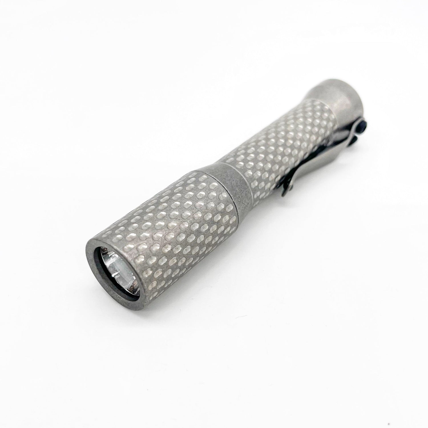 Dawson Machine Craft Divot Slim Flashlight – Tumbled Titanium, Nichia