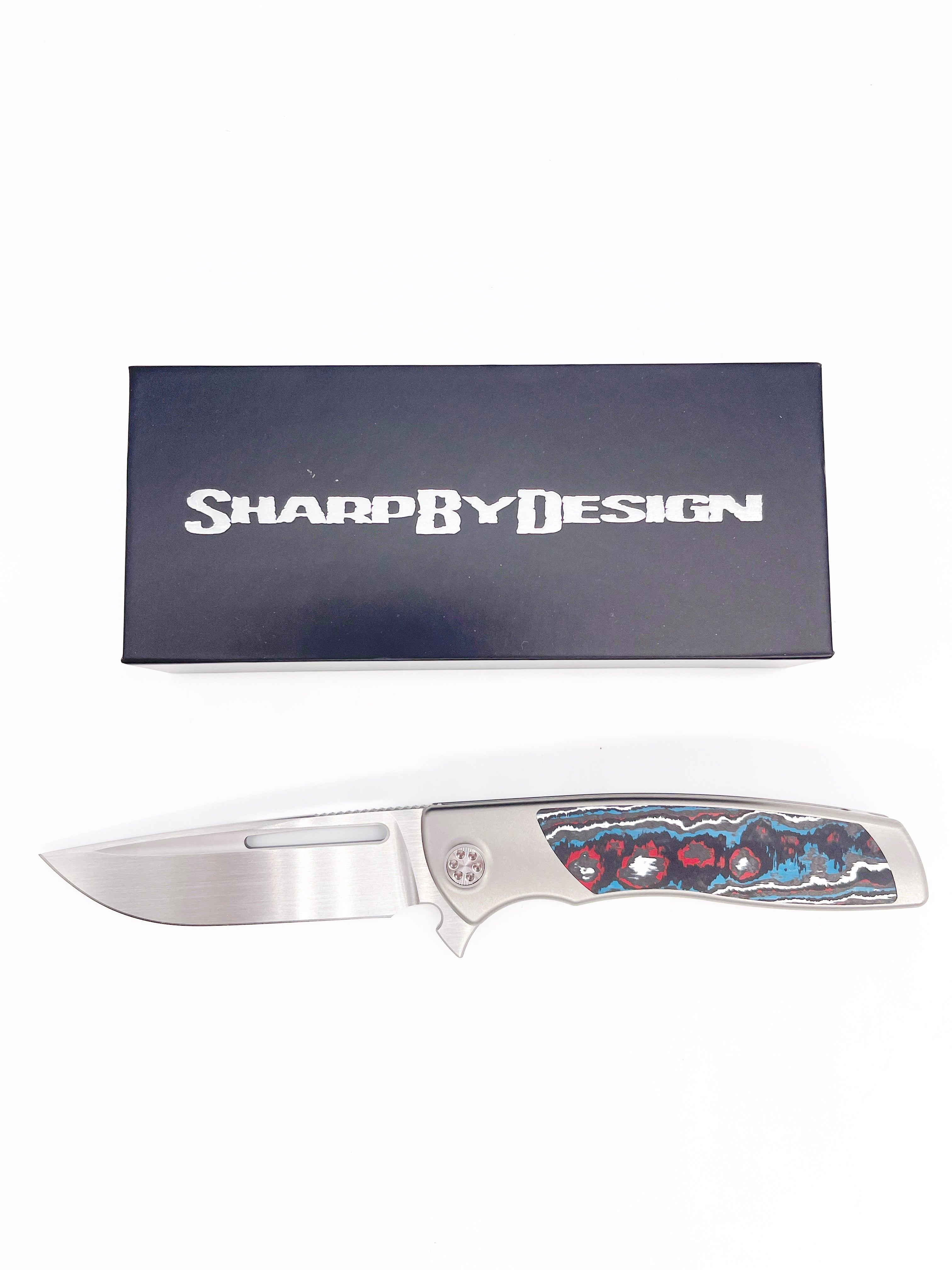 SharpByDesign Mini Evo Folding Knife Nubula FatCarbon / Titanium Handl