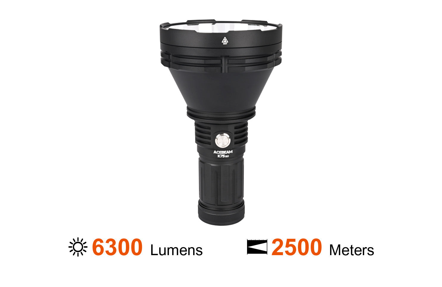 Acebeam K75 2.0 Red LED 1650 Lumen Long Distance Throw Flashlight (1,2