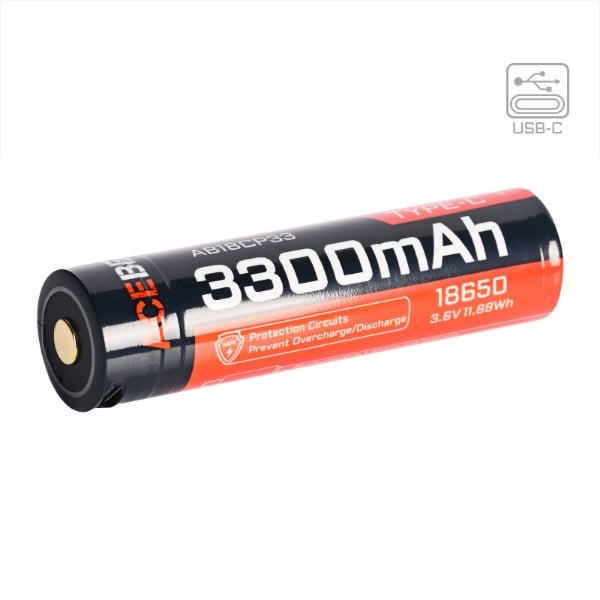 Acebeam 18650 3300mAh USB-C Rechargeable Battery AB18CP33
