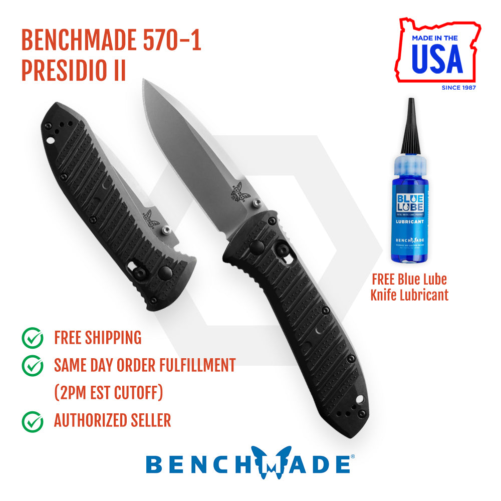 Benchmade 570-1 Presidio II Folding Knife CF Elite Handles 3.72in Blad