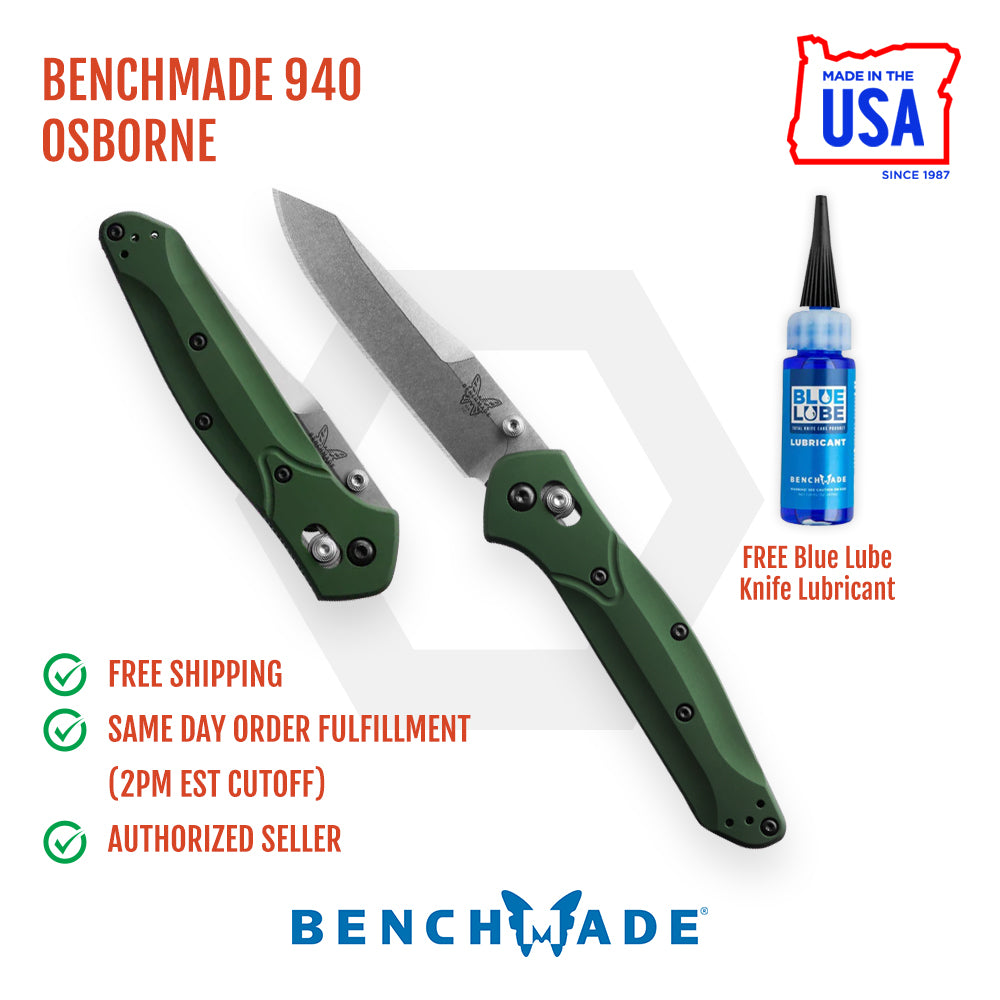 Benchmade 940 Osborne Folding Knife 3.40in Blade S30V Steel - Plain Ed