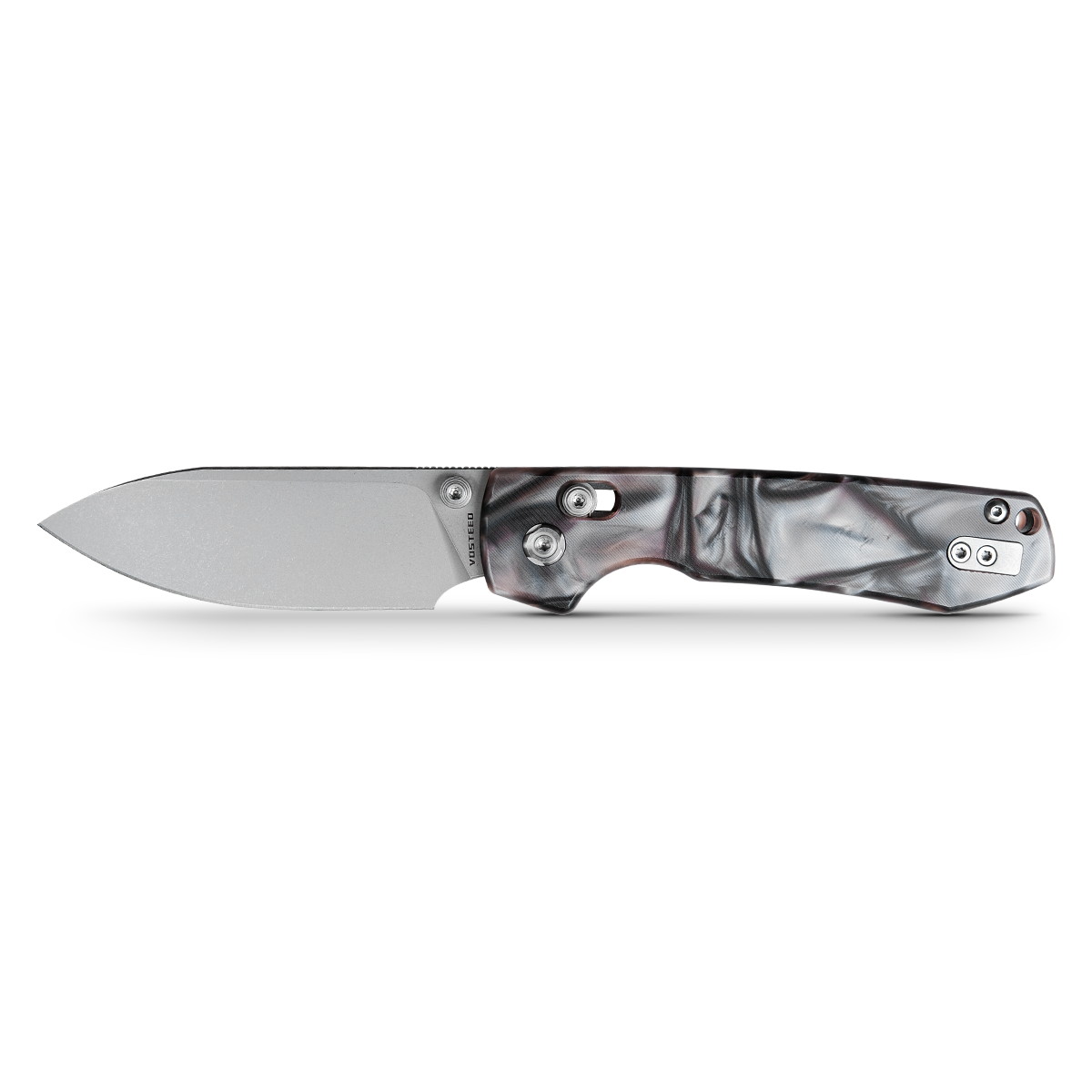 Vosteed Raccoon Folding Knife 3.25in Nitro-V Steel Raffir Noble Handle