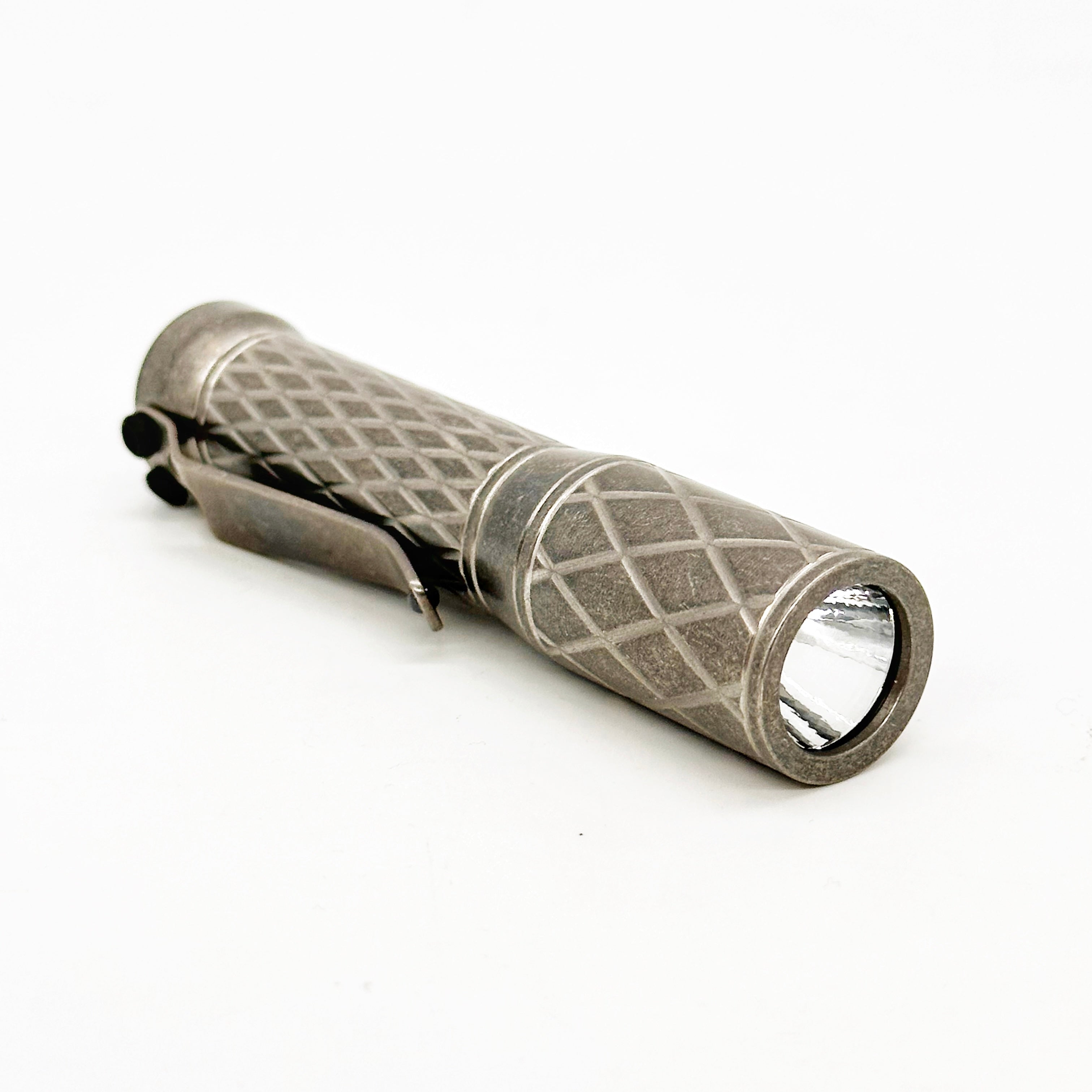 Dawson Machine Craft Diamond Slim Stonewashed Titanium Flashlight 1450