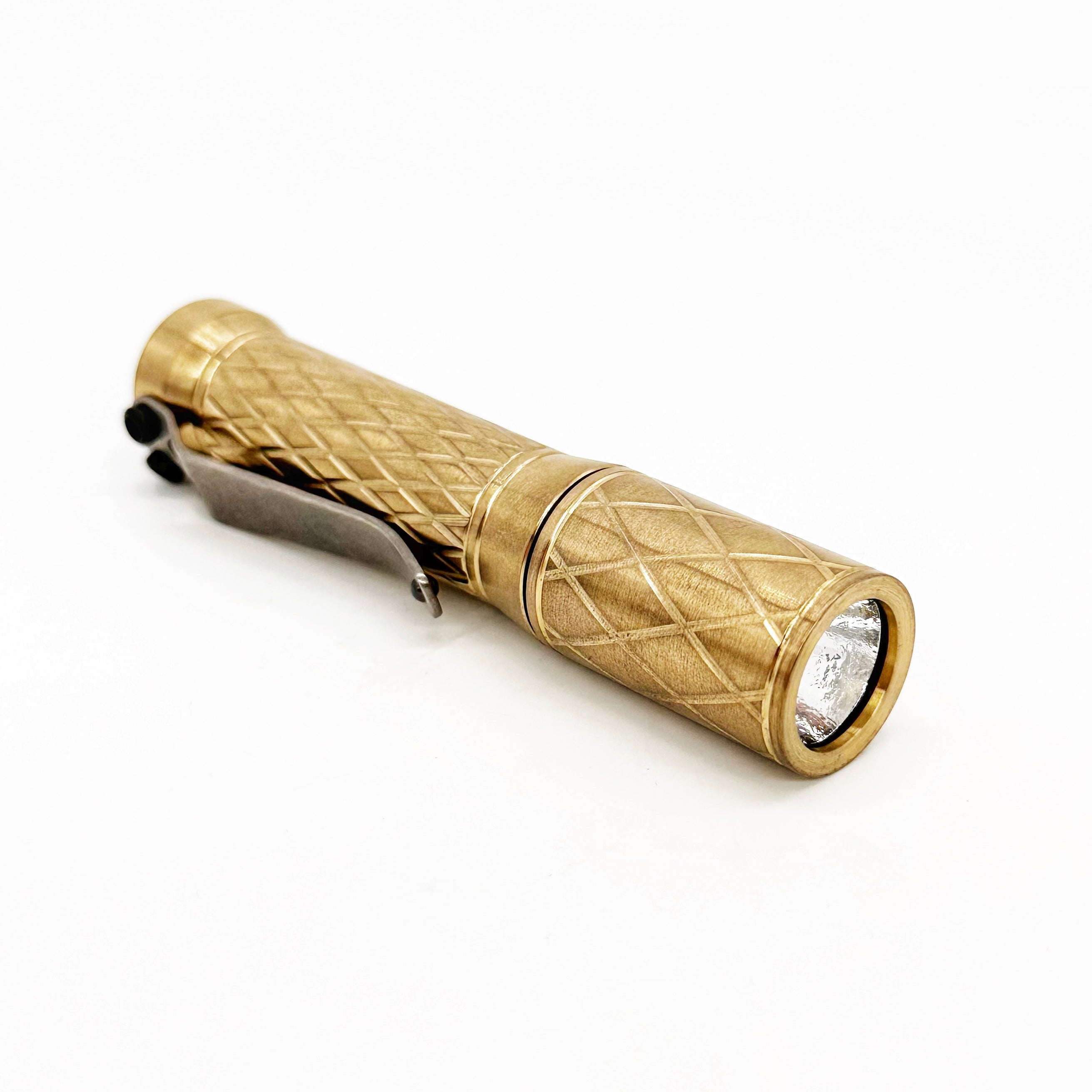 Dawson Machine Craft Diamond Slim Satin Bronze Flashlight 14500 Cell N