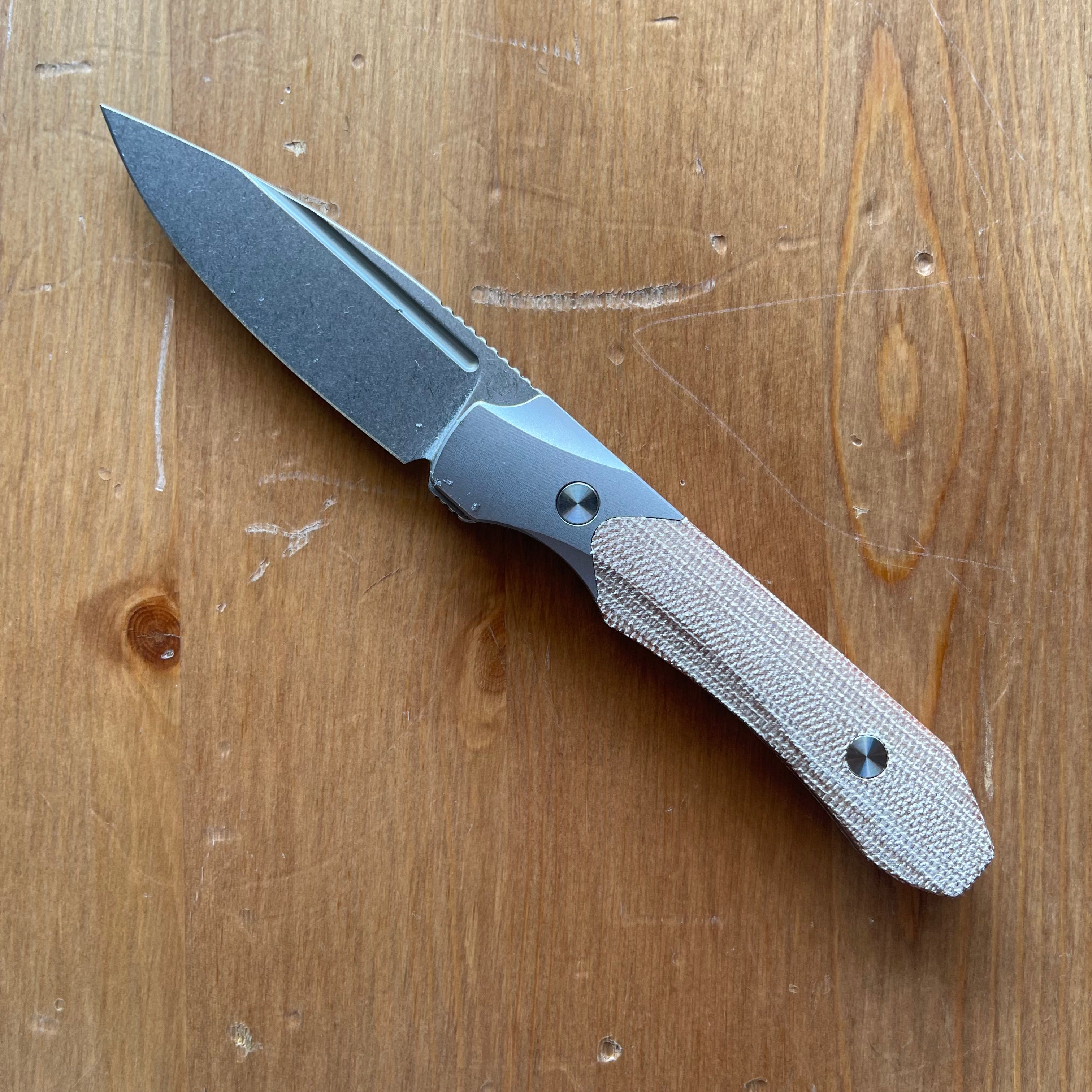 Griffin X Limited EDC Fixed Blade 2.79in Magnacut Steel Titanium / Nat