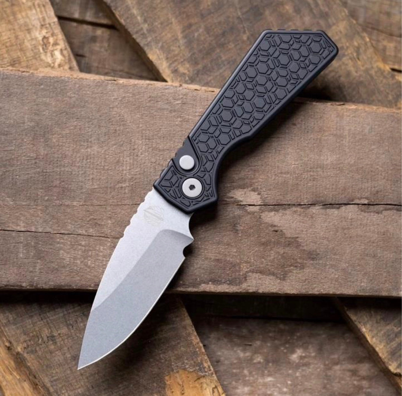 Pro-Tech Knives PT205-Gridlock Strider PT+ Folding Knife Stonewashed M