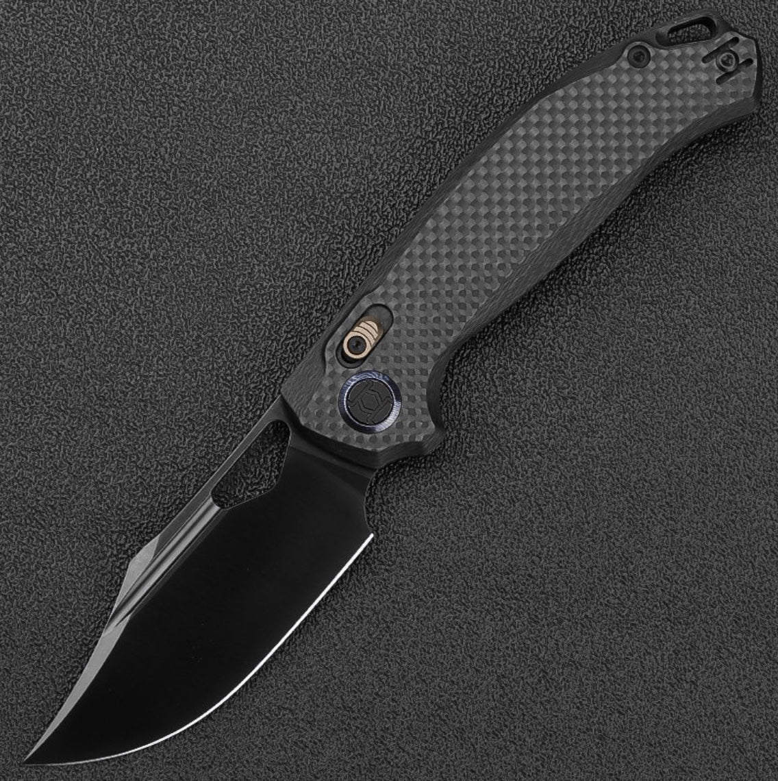 Kunwu Django XL 3.7in Satin DLC Elmax Blade Carbon Fiber Handle X707XL