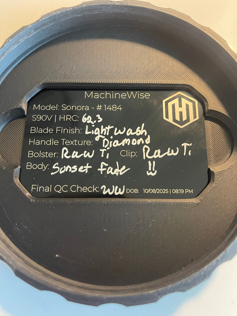 MachineWise Sonora S90V Lightwashed Blade Titanium Sunset Fade Diamond