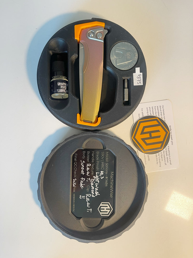 MachineWise Sonora S90V Lightwashed Blade Titanium Sunset Fade Diamond