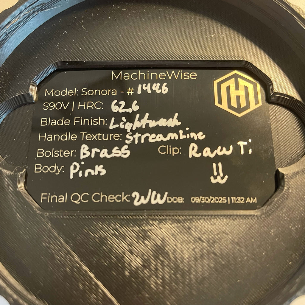 MachineWise Sonora S90V Blade Titanium Pink Streamline Texture - USA
