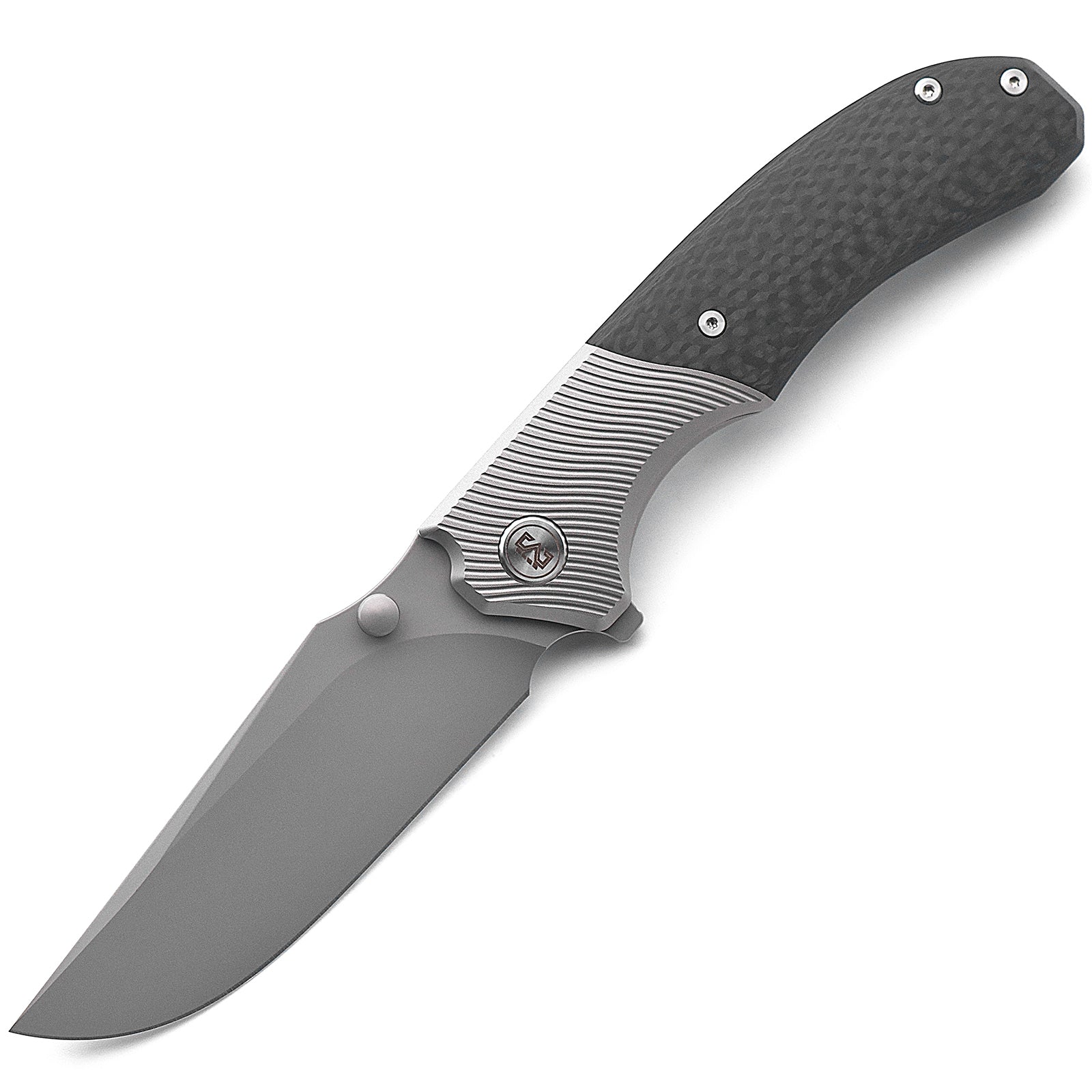 Miguron Centurion Folding Knife 3.5" S90V Titanium & Carbon Fiber Blade