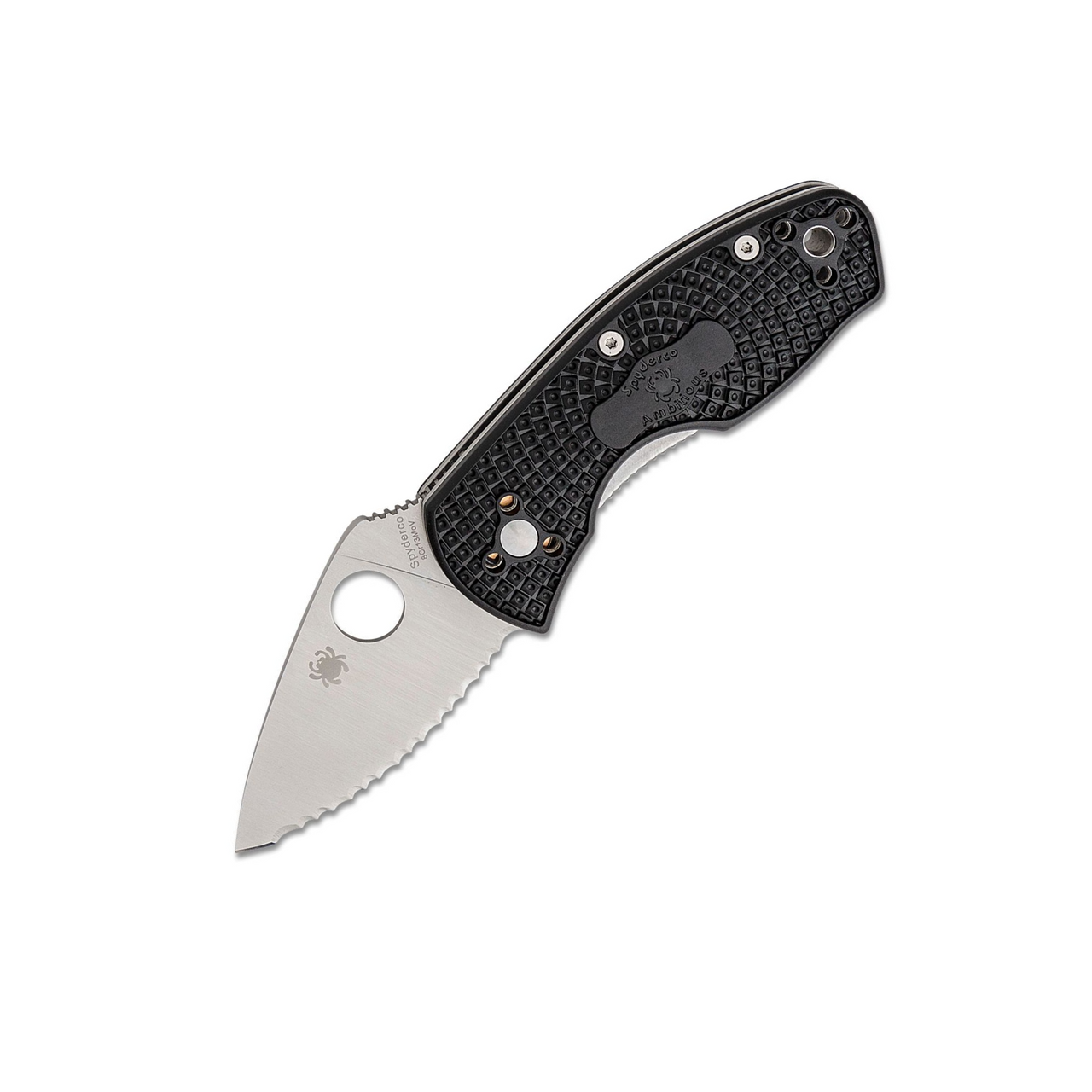 Spyderco Ambitious Lightweight Folding Knife Serrated 2.25in Blade - C
