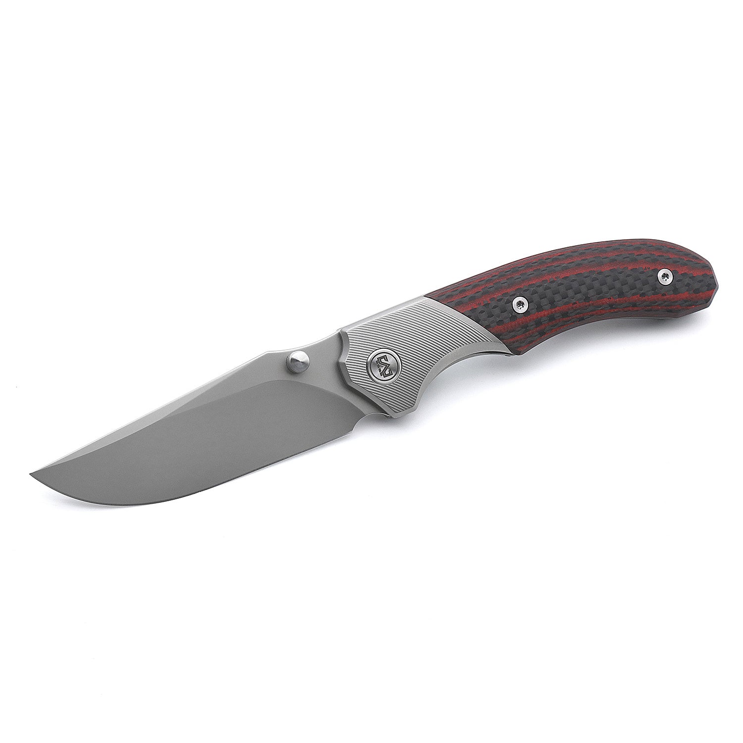 Miguron Centurion II Folding Knife Red Carbon Fiber 3.5" M390 Sandblasted