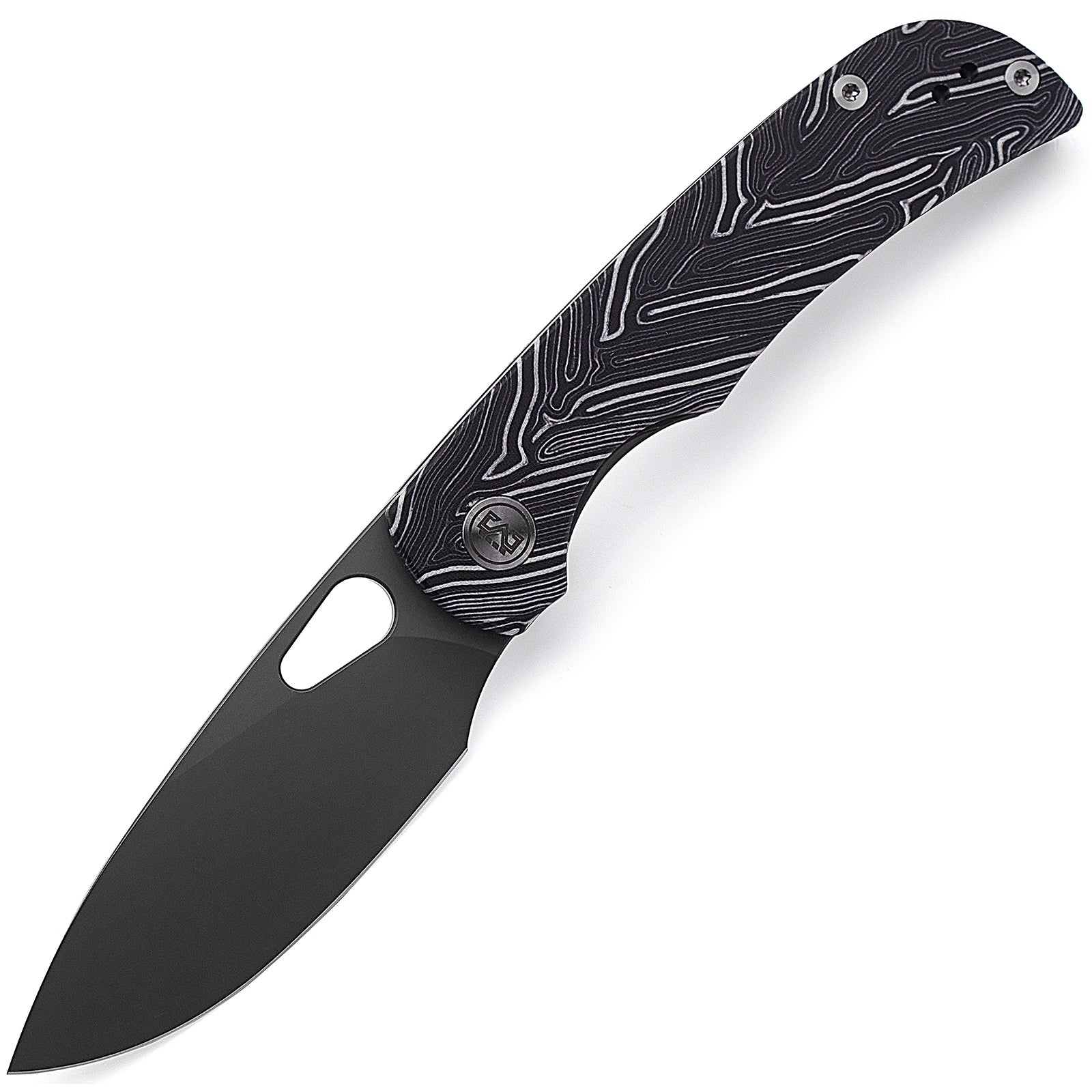 Miguron Moyarl 3.25" PVD 14C28N Knife – Black Damascus G10 | MGR-806DBK