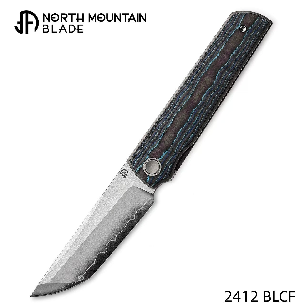 North Mountain CHOP 4 3.5" SLD San Mai Tanto Folding Knife – 2412-BLCF