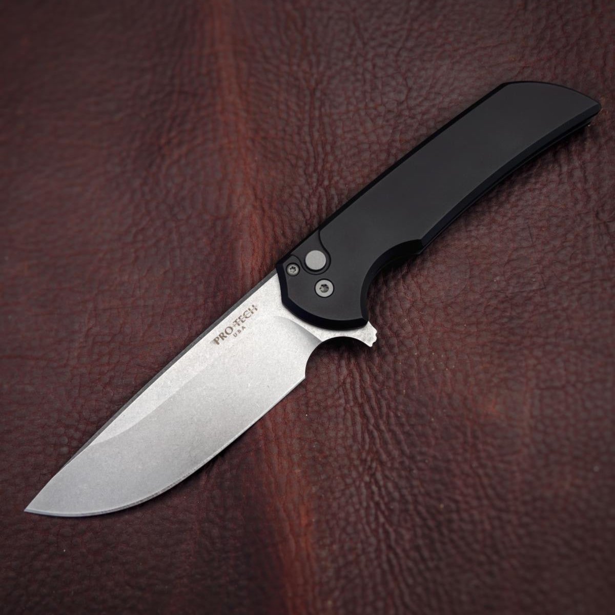 Pro-Tech Mordax Button Lock Folding Knife 3.5in Magnacut Steel Black A