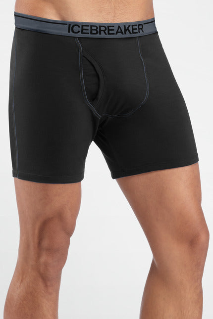 Icebreaker Men's Merino Wool Anatomica Relaxed Fit Boxers With Fly